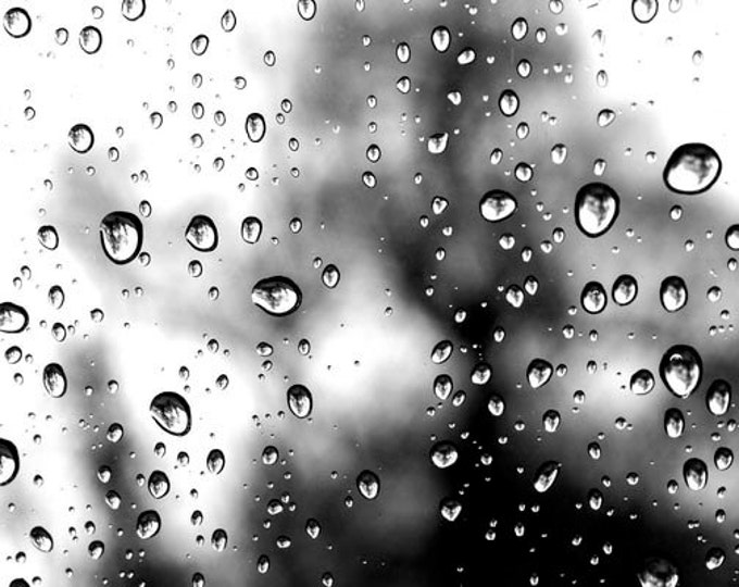 Shadow and Rain, Black and White Photo, Water Drops, Wall Art ...