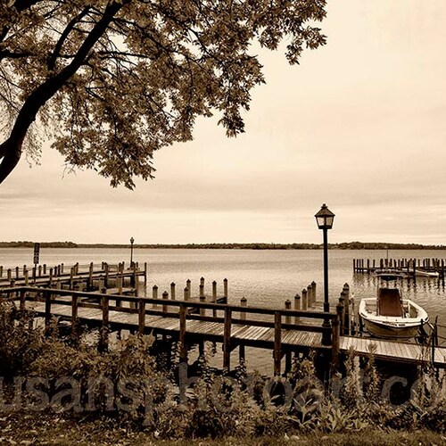 Docks Lake Minnetonka Wayzata MN Sepia Digital Photo Water - Etsy