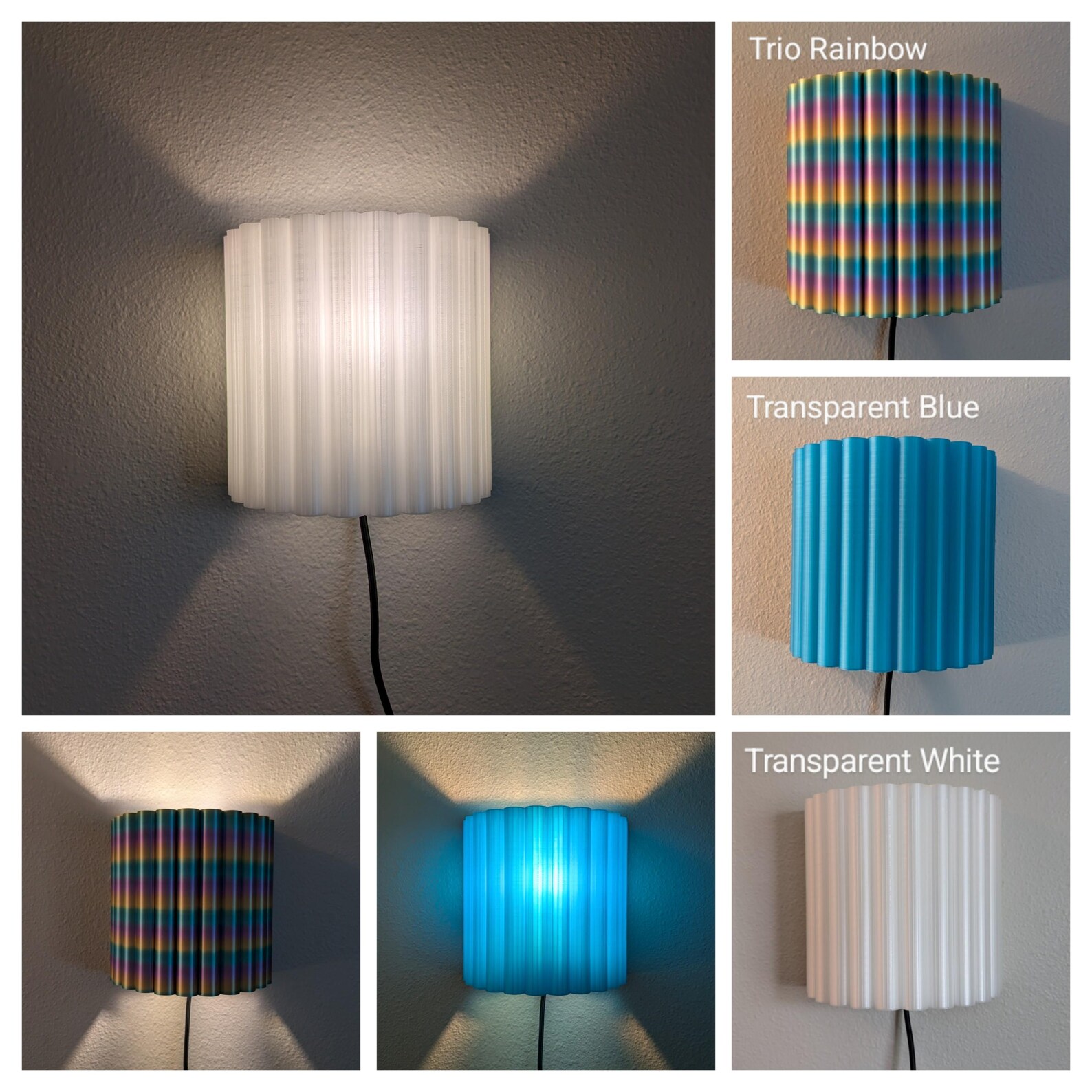 Wavey Plug-in Wall Sconce - Wall Mounted Light - Etsy