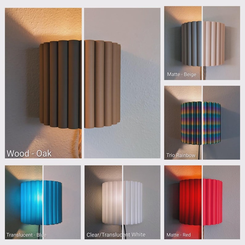 Wavey Plug-in Wall Sconce - Wall Mounted Light - Etsy