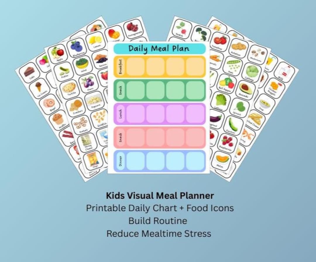 Kid and Toddler Visual Meal Planner – Printable Daily Food Chart ...