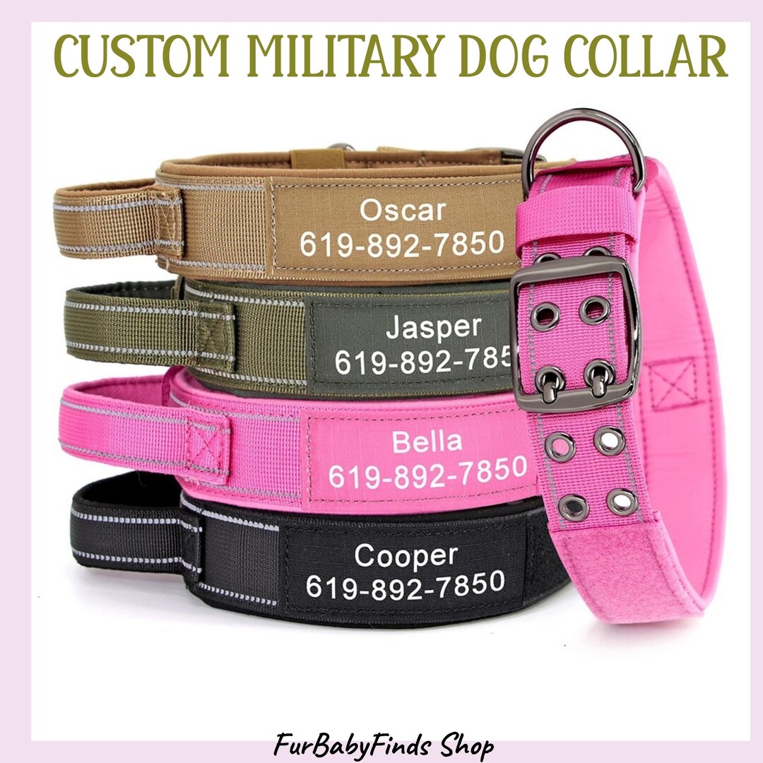Personalized Military Dog Collar, Custom Tactical Nylon Collar for ...