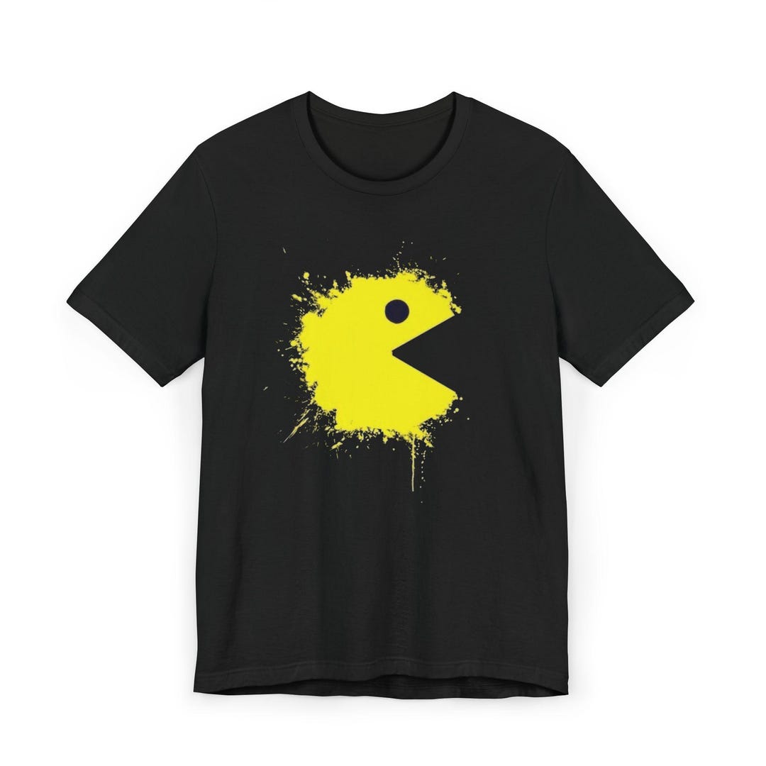 Retro Arcade Splash Tee | Bold Yellow Gamer Art Shirt | Vintage Pixel ...