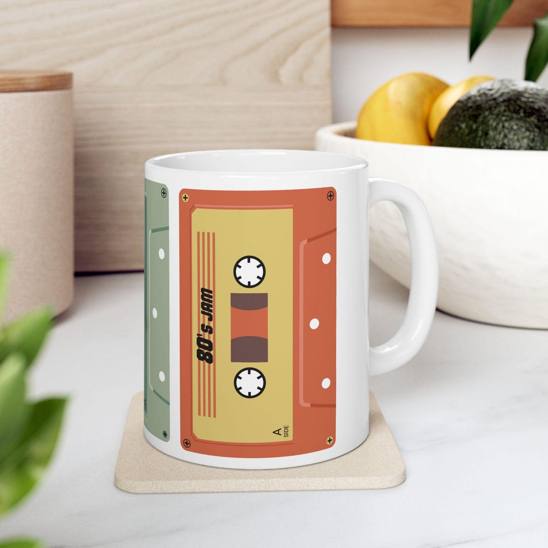 Retro Cassette Tape 80s Mug | Vintage Music Ceramic Mug - Etsy