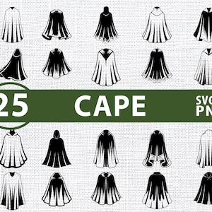 25 Cape SVG & PNG Bundle | Cloak SVG for Cricut, Costume Design Clipart ...