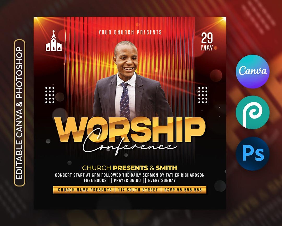 Holy Communion Church Flyer Template: Editable Canva & Photoshop Design ...