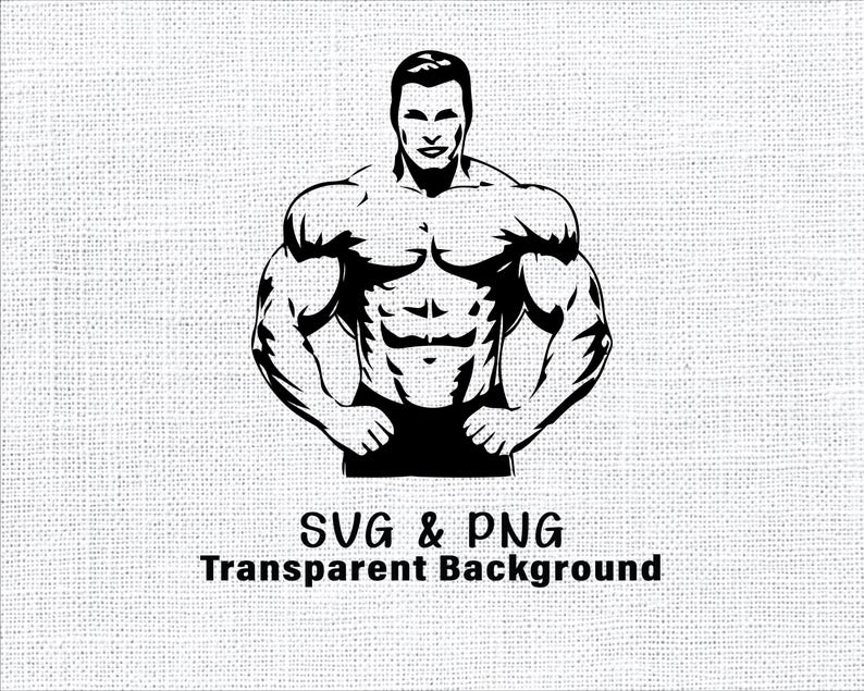 25 Muscle Man SVG & PNG Bundle , Bodybuilder Silhouette Digital ...