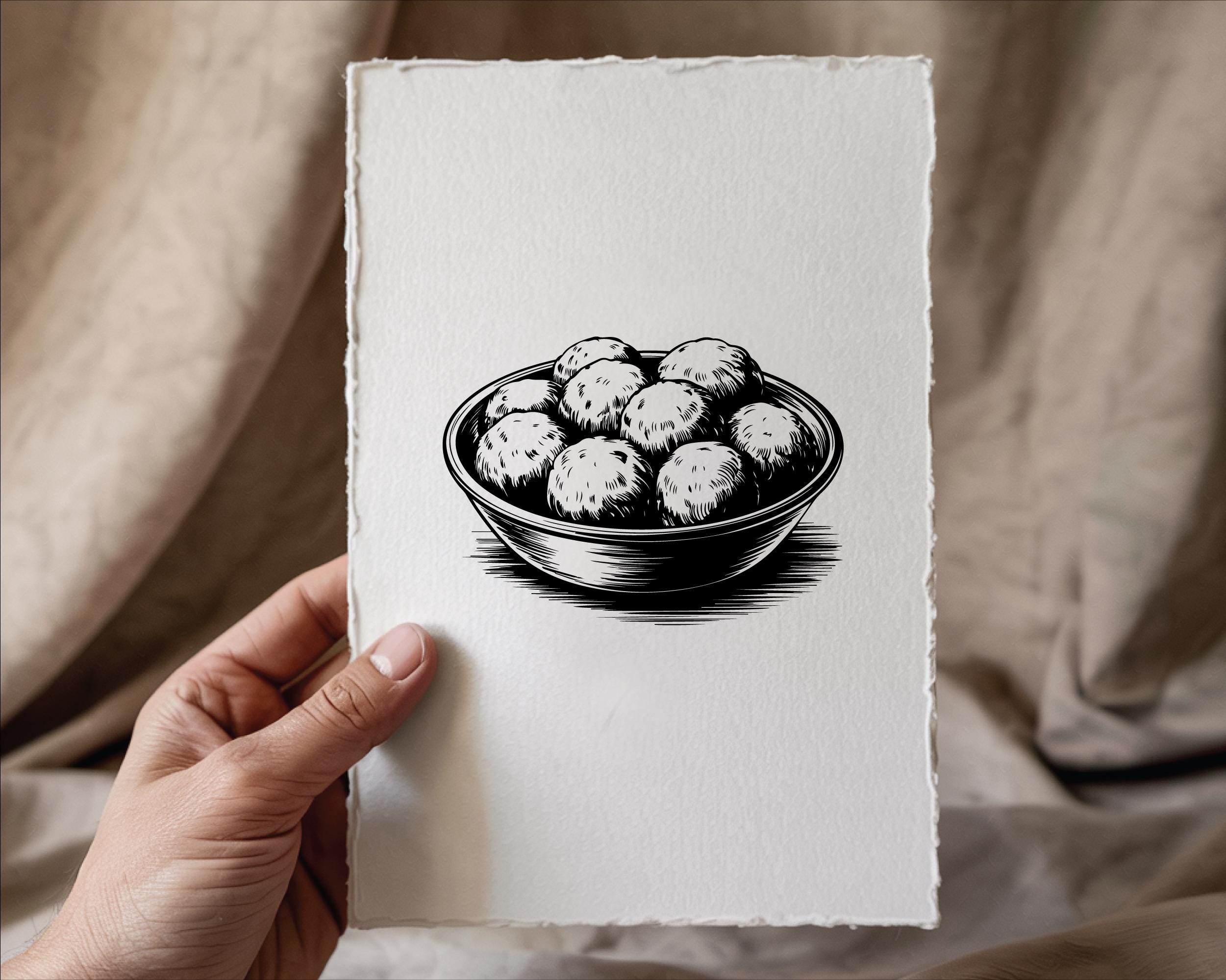Hand-drawn Meatball Clipart Bundle: Food SVG & PNG (digital Download ...