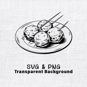 Hand-drawn Meatball Clipart Bundle: Food SVG & PNG (digital Download ...