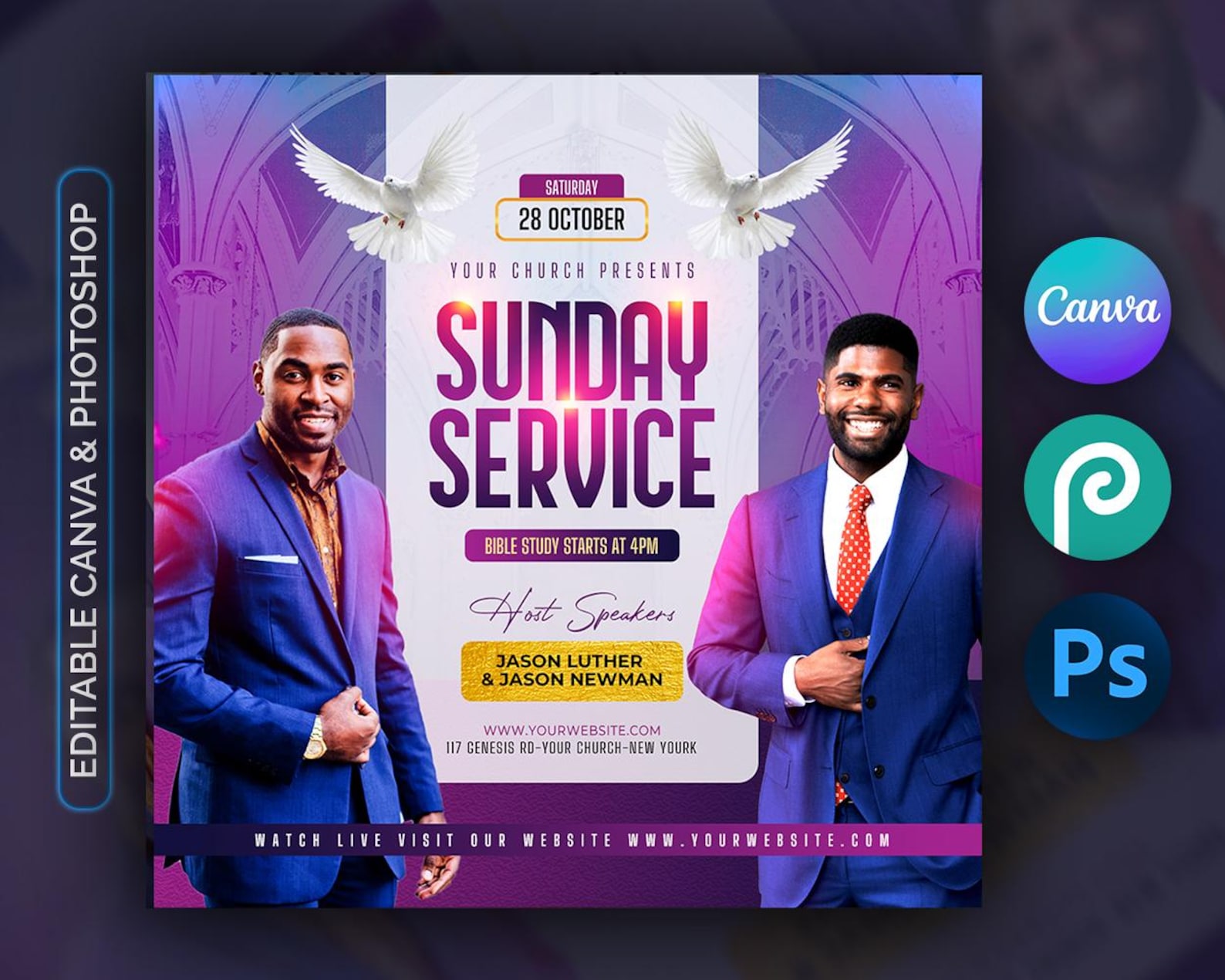 Holy Communion Flyer Template: Editable Church Poster (canva ...