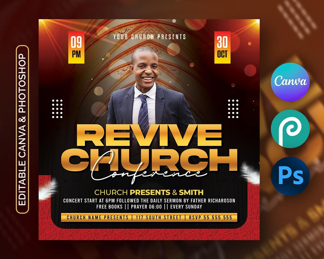 Holy Communion Church Flyer Template | Editable Canva & Photoshop ...