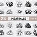 Hand-drawn Meatball Clipart Bundle: Food SVG & PNG (digital Download ...