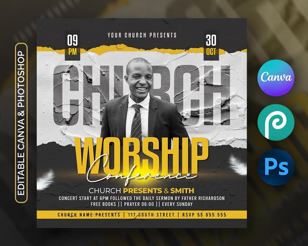Holy Communion Flyer Template: Church Service Poster, Canva & PSD ...