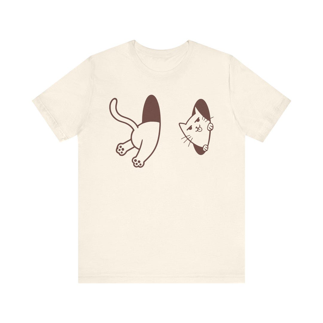 Funny Portal Cat T-shirt: Quirky Cat Butt Graphic Tee - Etsy