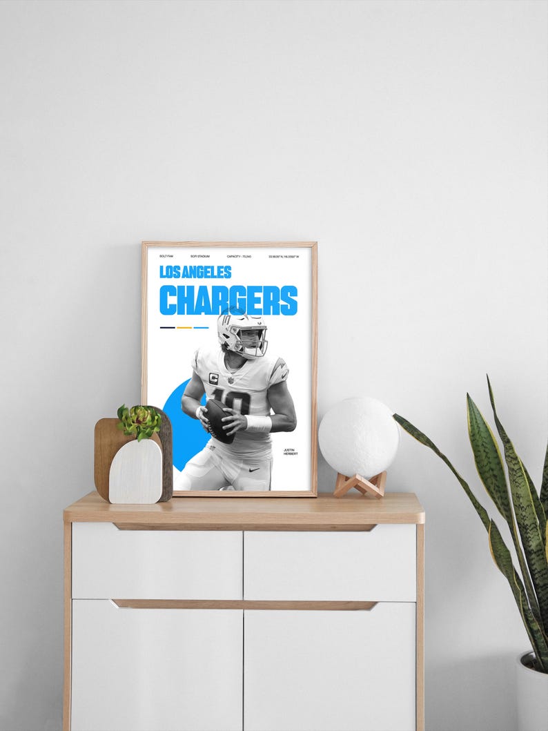 Chargers NFL Poster - Digital Download | Football Wall Art - Etsy