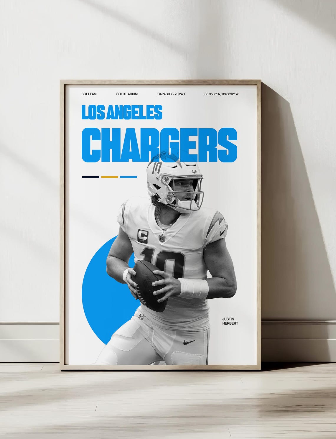 Chargers NFL Poster - Digital Download | Football Wall Art - Etsy