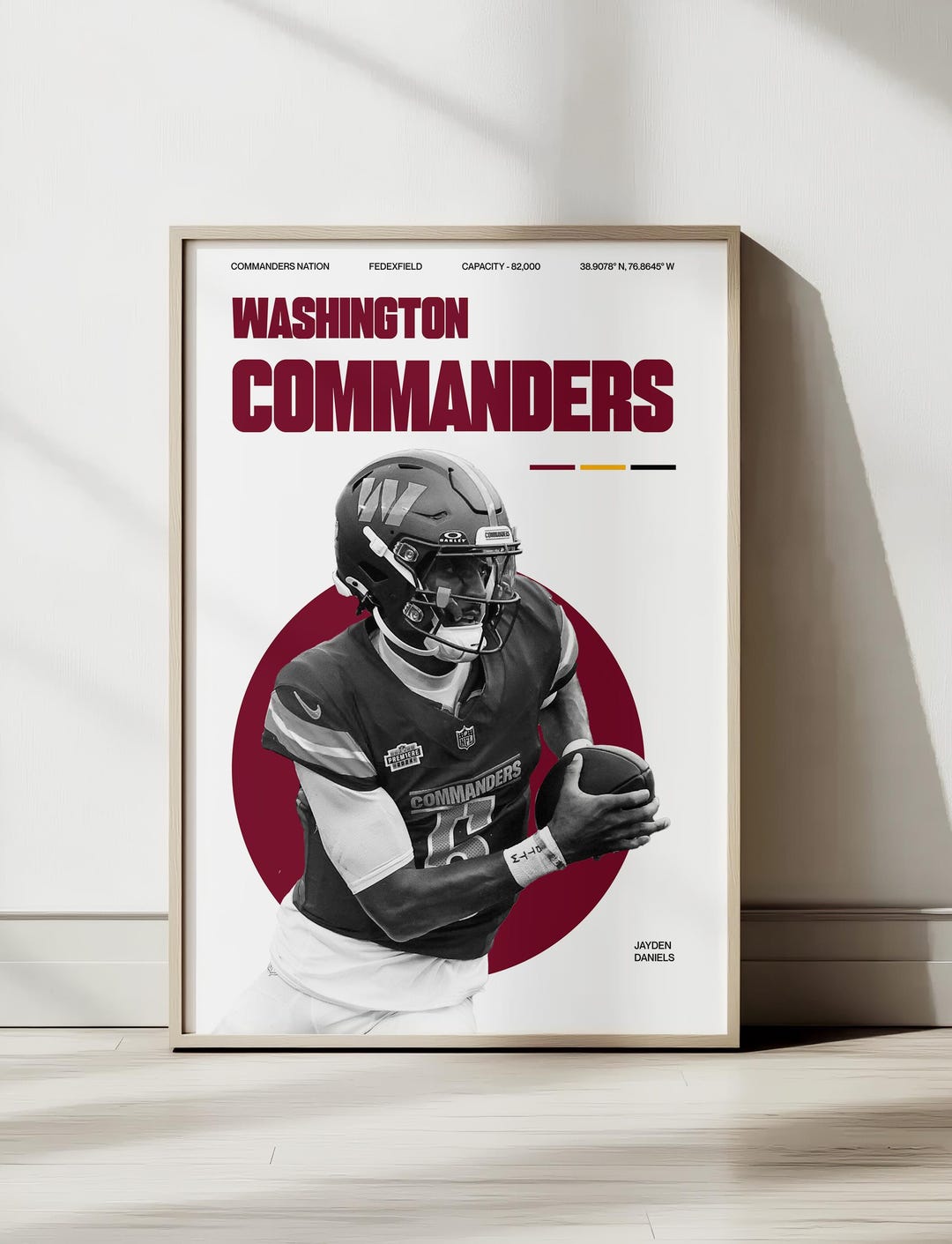 Commanders NFL Poster - Digital Download | Football Wall Art - Etsy
