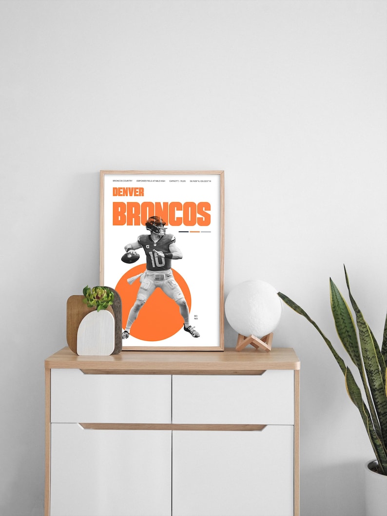Broncos NFL Poster - Digital Download | Football Wall Art - Etsy