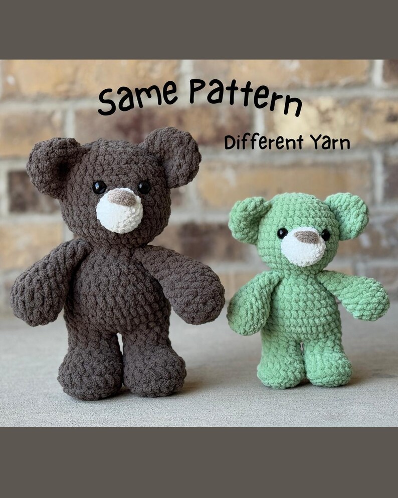 Kissy Bears Low- Sew Crochet Pattern - Valentines Day Amigurumi Plush ...