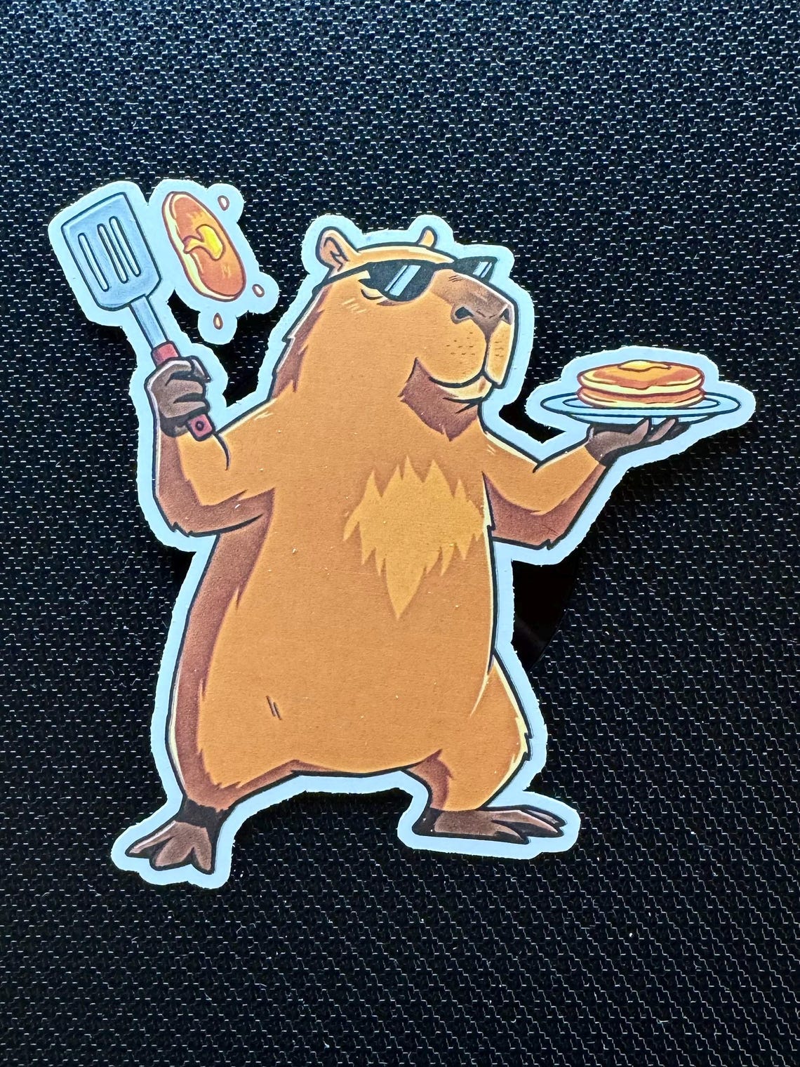 Capybara Pancake Party Cute Animal Vinyl Sticker Die Cut Sticker Funny ...
