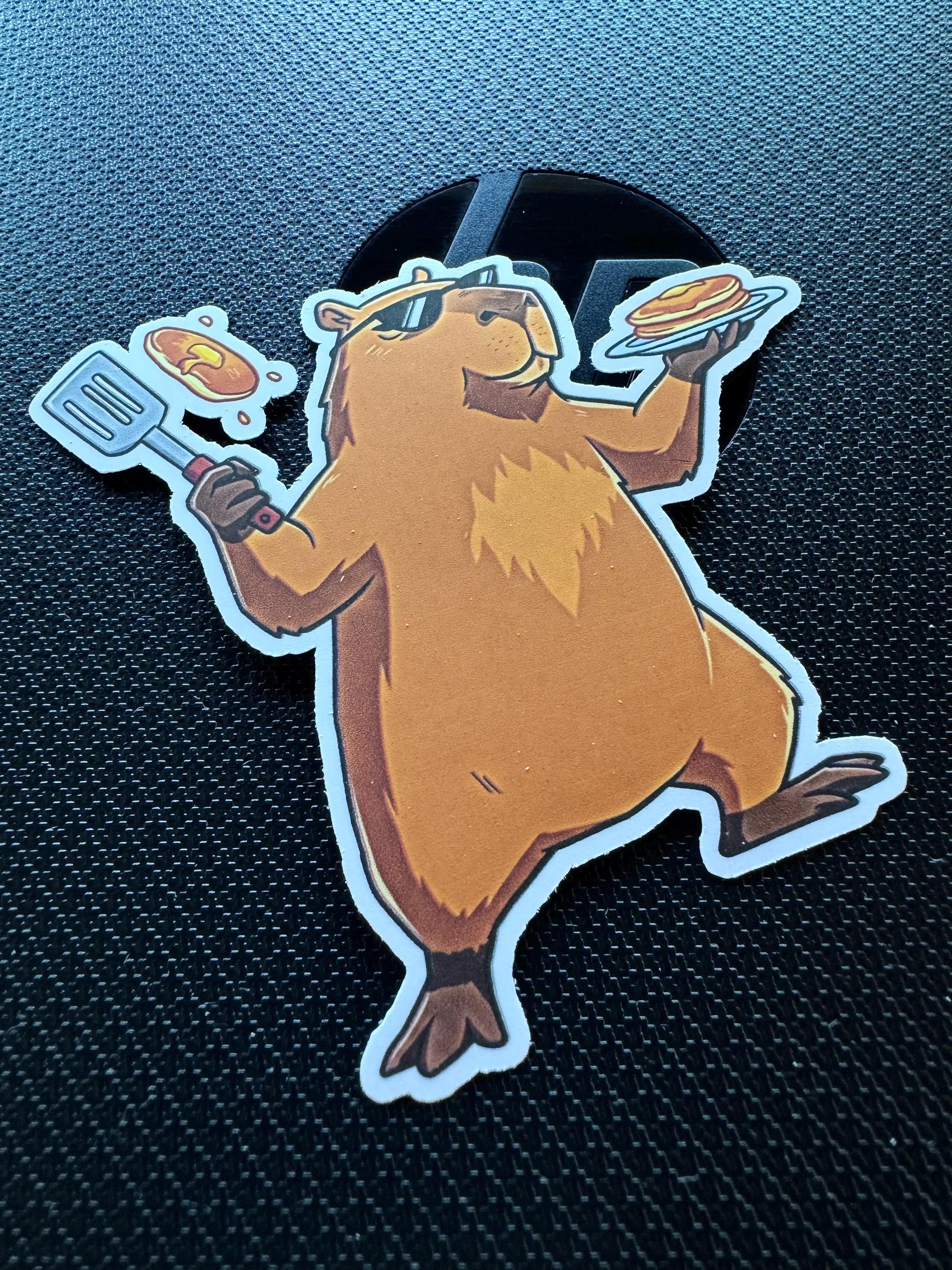 Capybara Pancake Party Cute Animal Vinyl Sticker Die Cut Sticker Funny ...