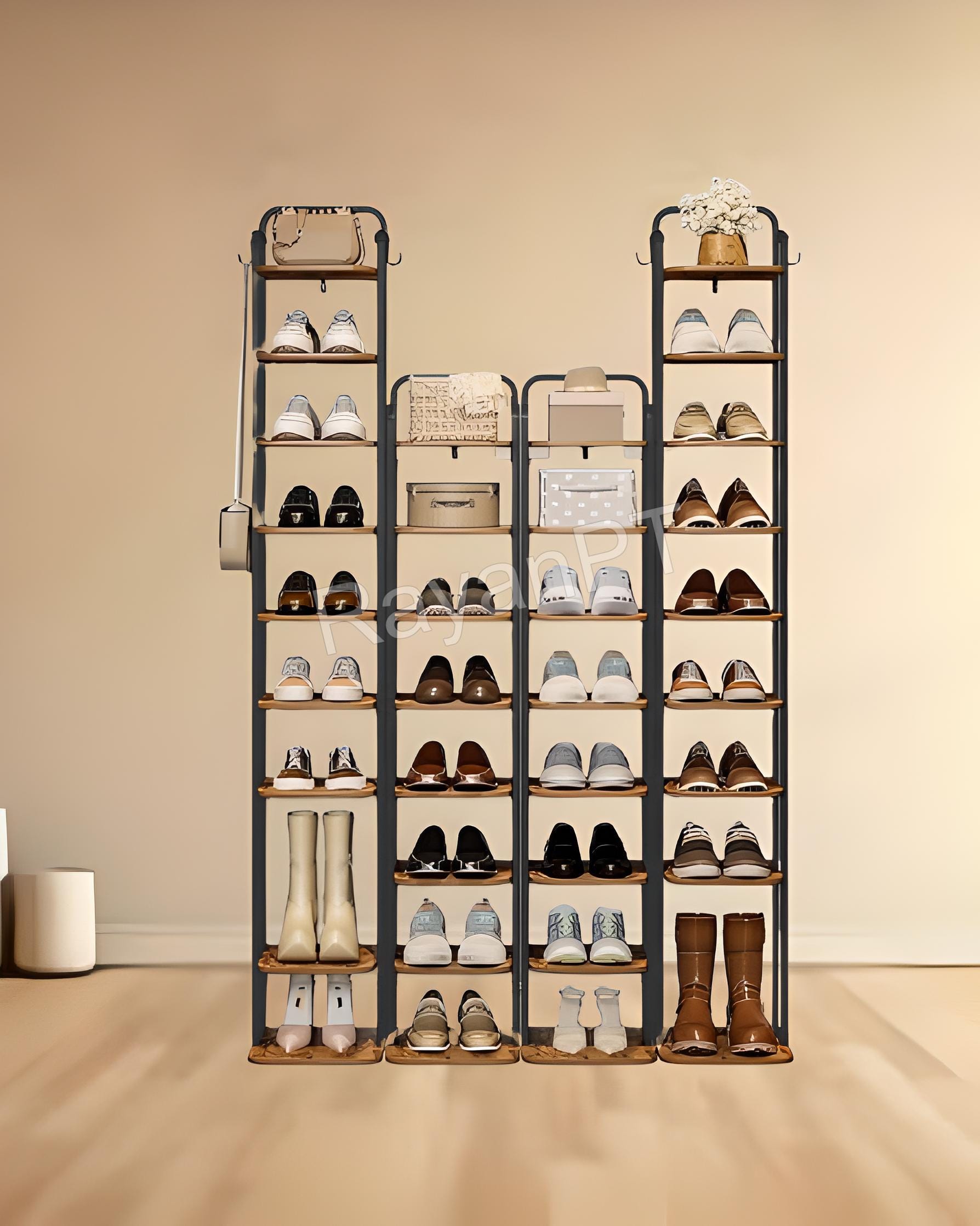 Wooden Multi Tier Shoe Rack | Entryway Shoe Rack | Modern Shoe Rack ...