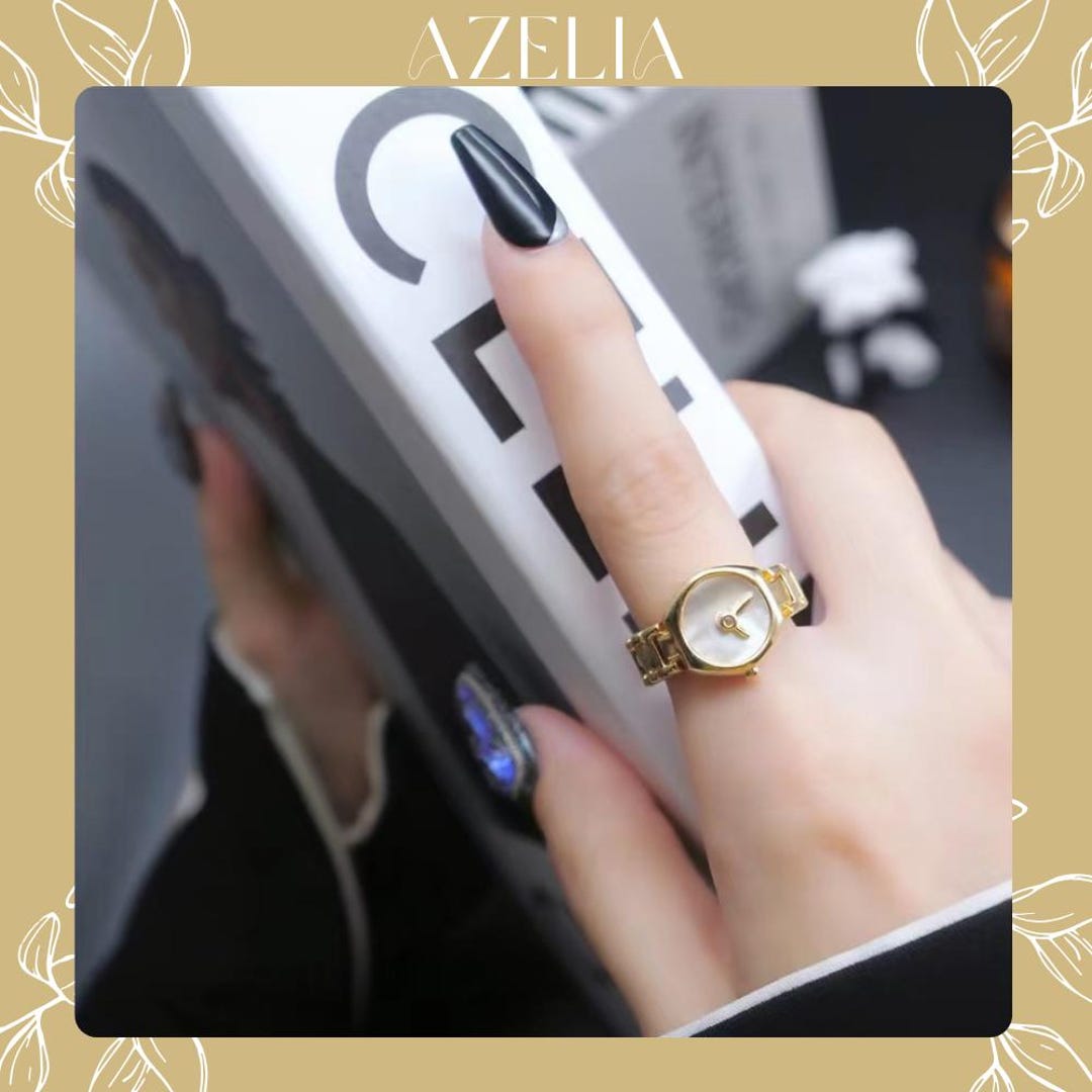 Gold Watch Ring for Women; Mini Watch Band Ring; Fashion Statement ...