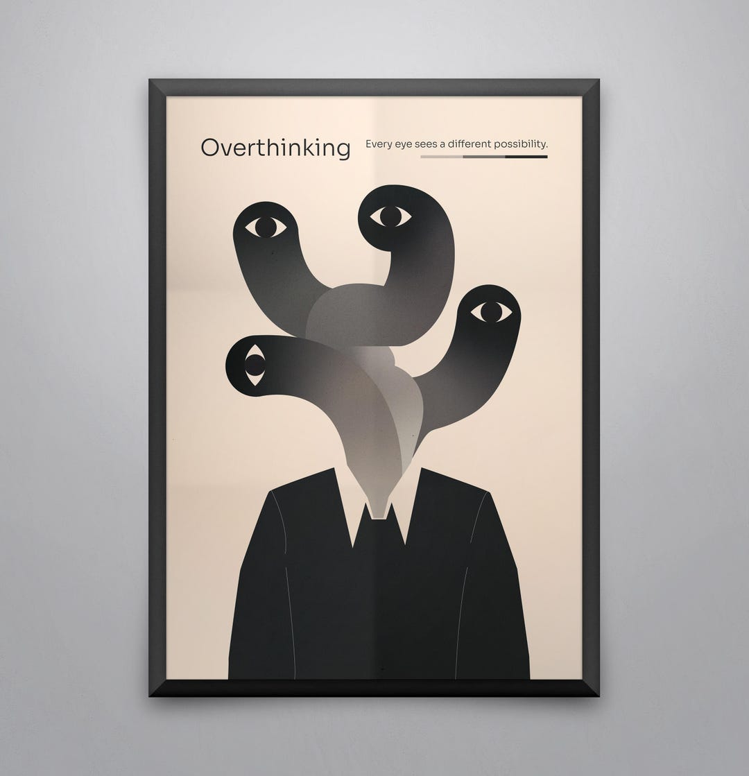 Overthinking Digital Download Print, Minimalist Wall Art, Unique ...