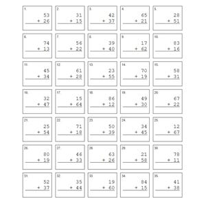 50 Fichas de Sumas y restas de 2 digitos - Etsy España