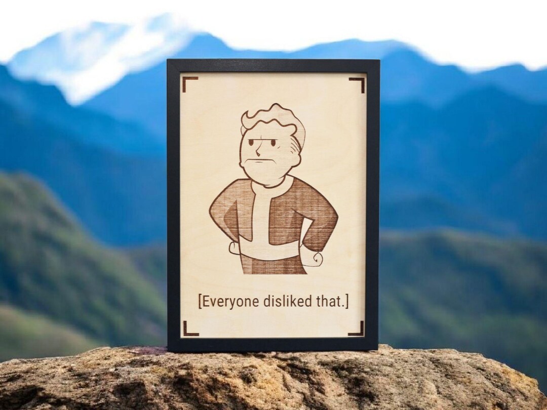 Vault Boy Engraved Wooden Wall Art – Fallout Gamer Decor, Sci-fi Video ...