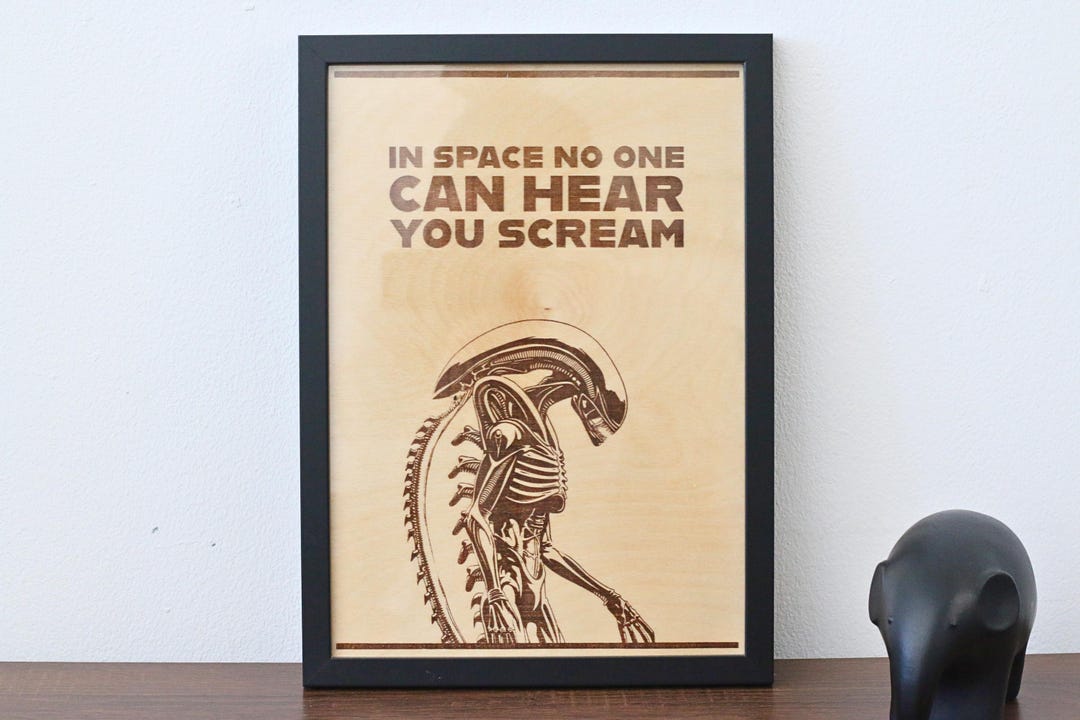Alien Movie Wood Print Xenomorph Poster Sci Fi Horror Wall Art Gift for ...