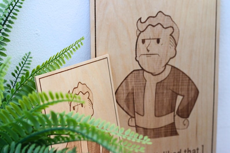 Fallout Vault Boy Laser Engraved Wooden Wall Art – Video Game Poster ...