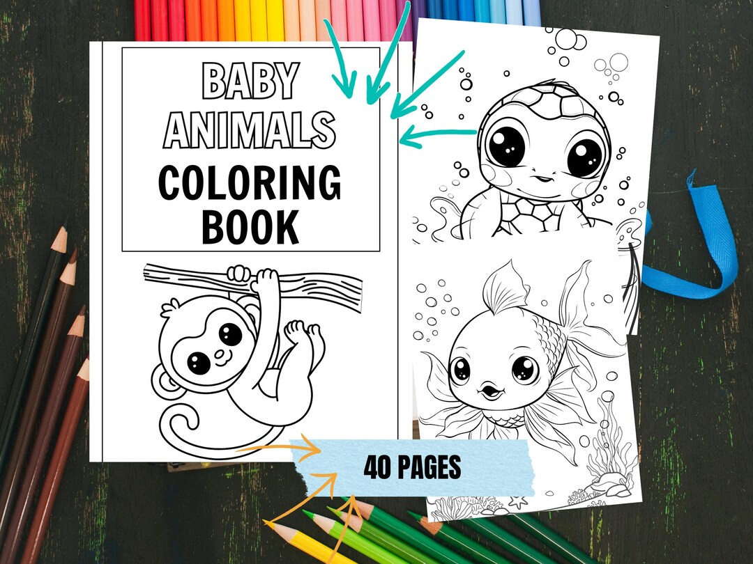 40 Cute Baby Animals Coloring Book | Adorable Printable Coloring Pages ...