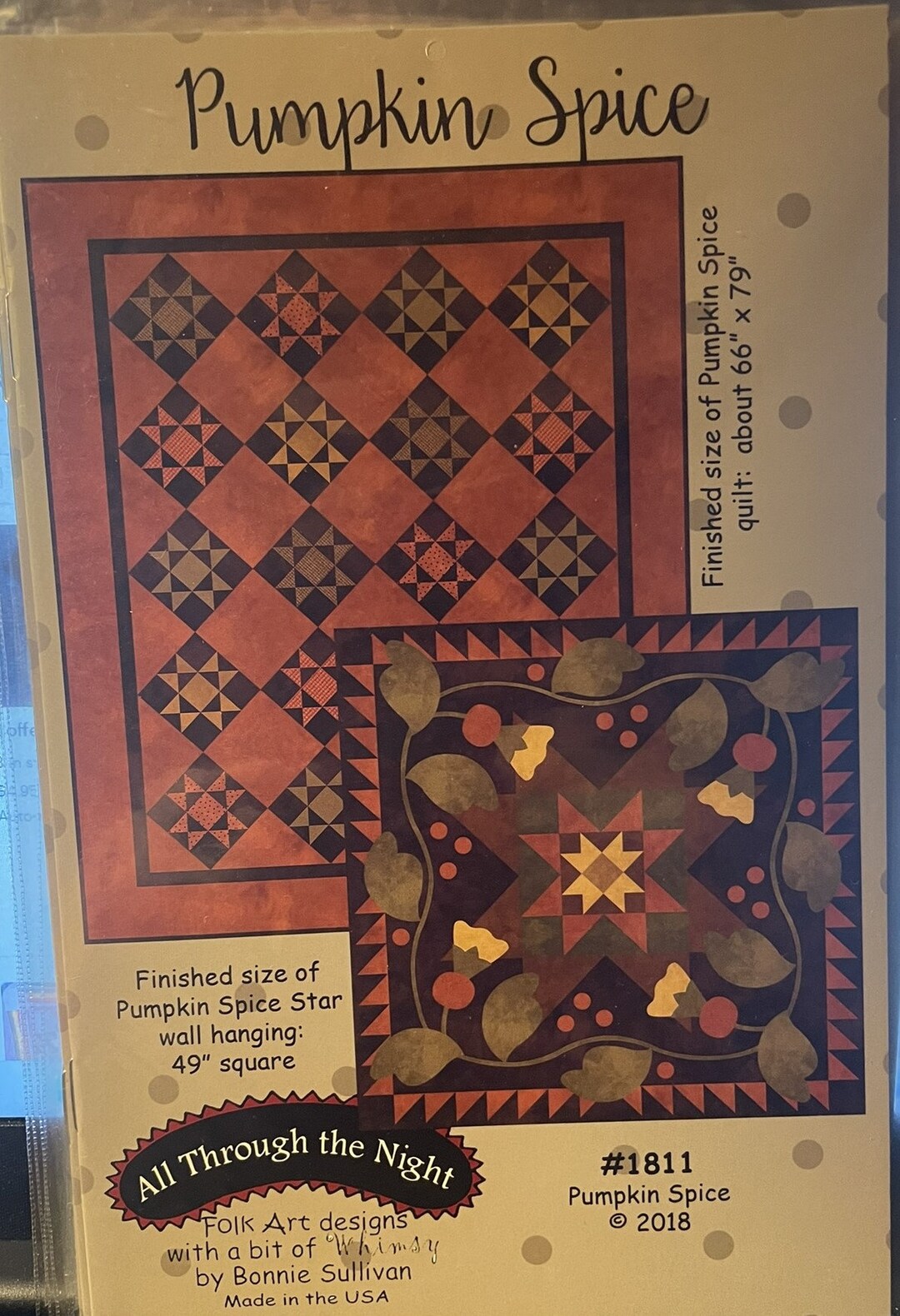 Pumpkin Spice Quilt/wall Hanging Pattern by All Through the Night - Etsy