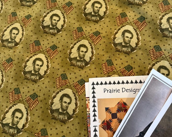 Abraham Lincoln Reproduction Fabric Bundle – 4+ Yards Lincoln Print, 1/ ...