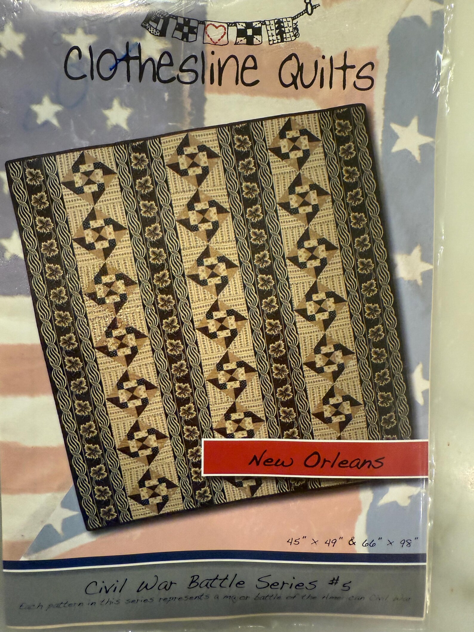 New Orleans Quilt Pattern – Clothesline Quilts – Civil War Battle ...