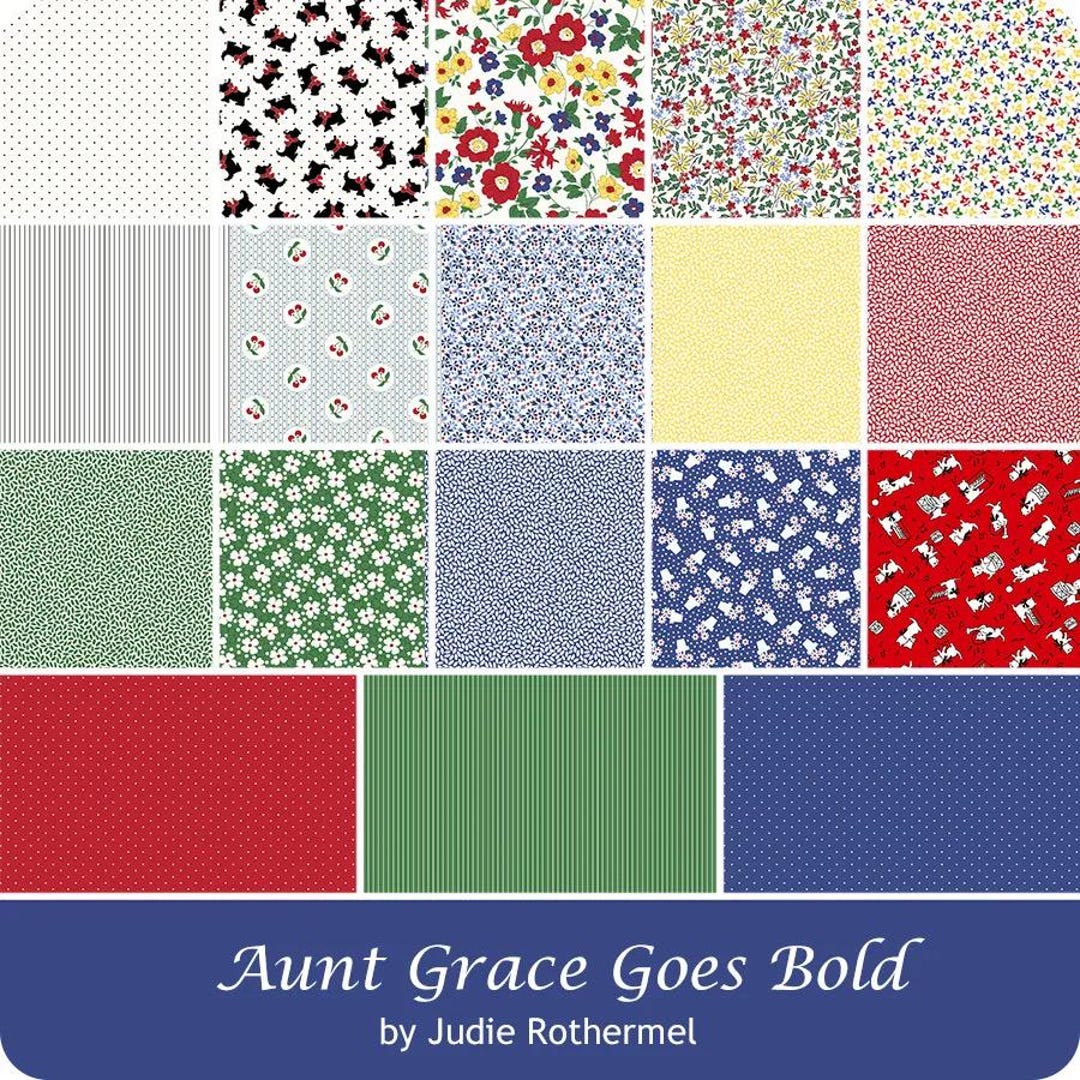 Aunt Grace Goes Bold Fat Quarter (18) Bundle by Judie Rothermel for ...