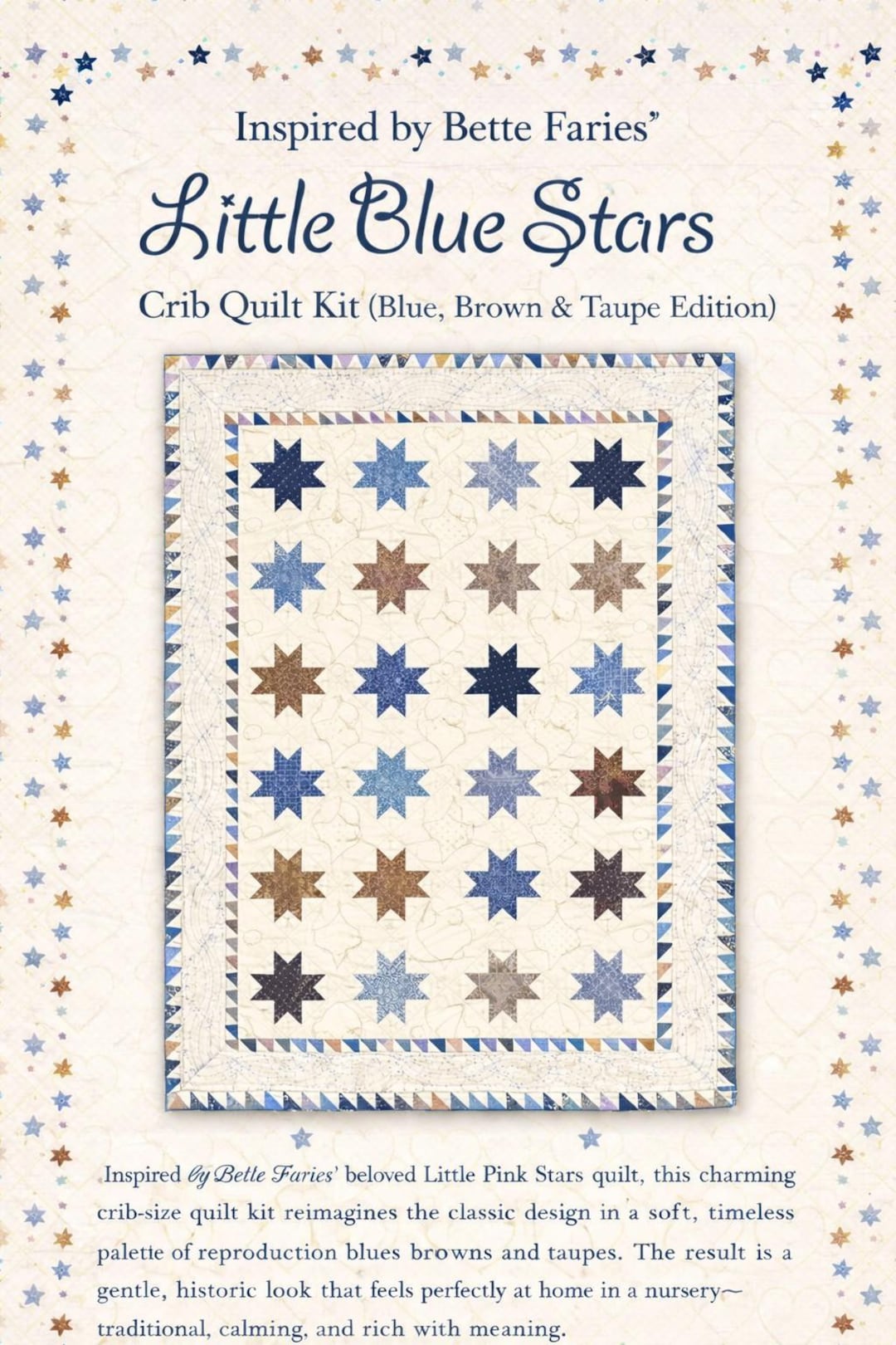 Little BLUE Stars – Crib Quilt Kit (blue, Brown & Taupe Edition) - Etsy