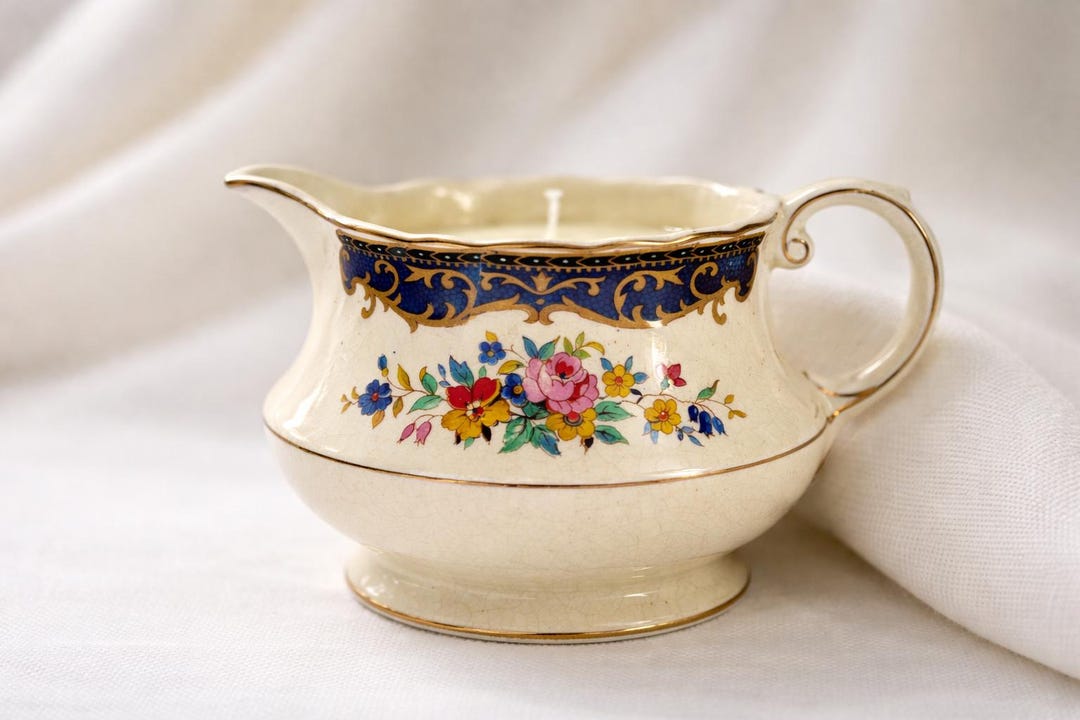 Antique Thomas Hughes & Son Creamer Dish Candle - Etsy