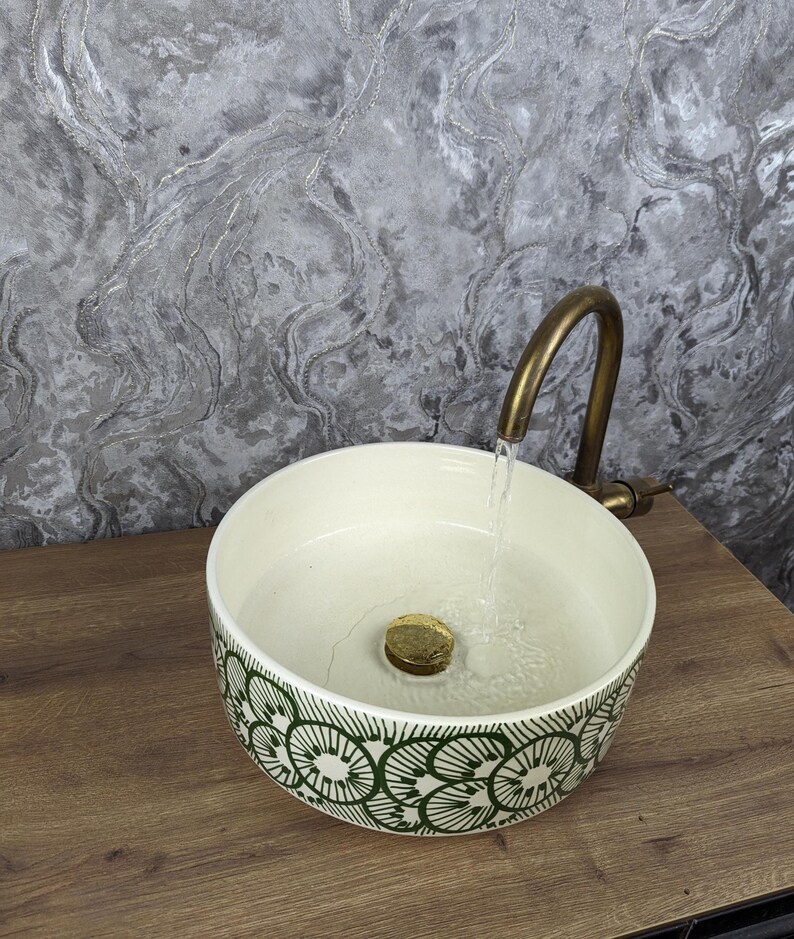 Kiwi Design Moroccan Handmade Custom Ceramic Sink - Bathroom Ceramic ...