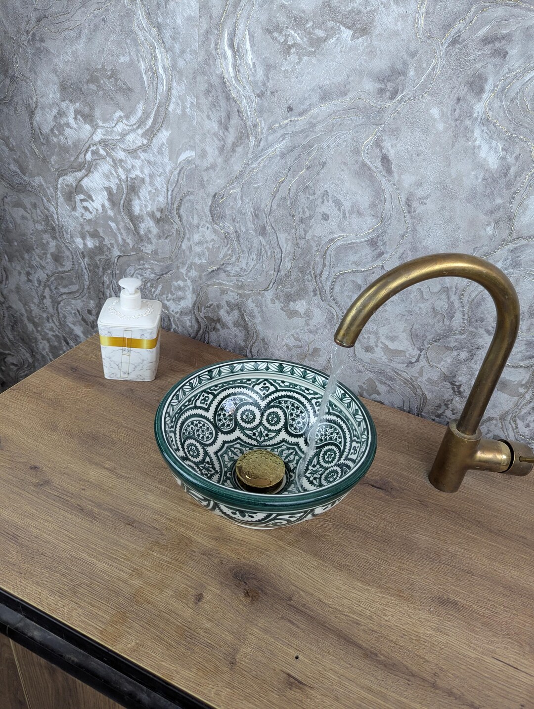 Handmade Moroccan Ceramic Sink: Hand-painted Bathroom Vessel Basin - Etsy