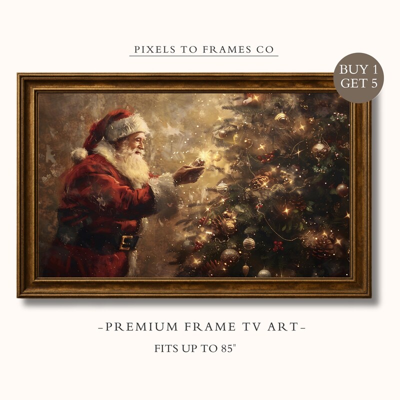 Framed Santa Claus Art - Etsy