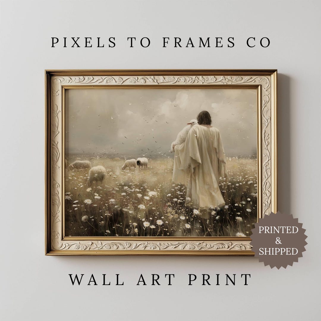 Jesus and Lamb Poster, Carry You Home, the Good Shepherd Wall Art ...