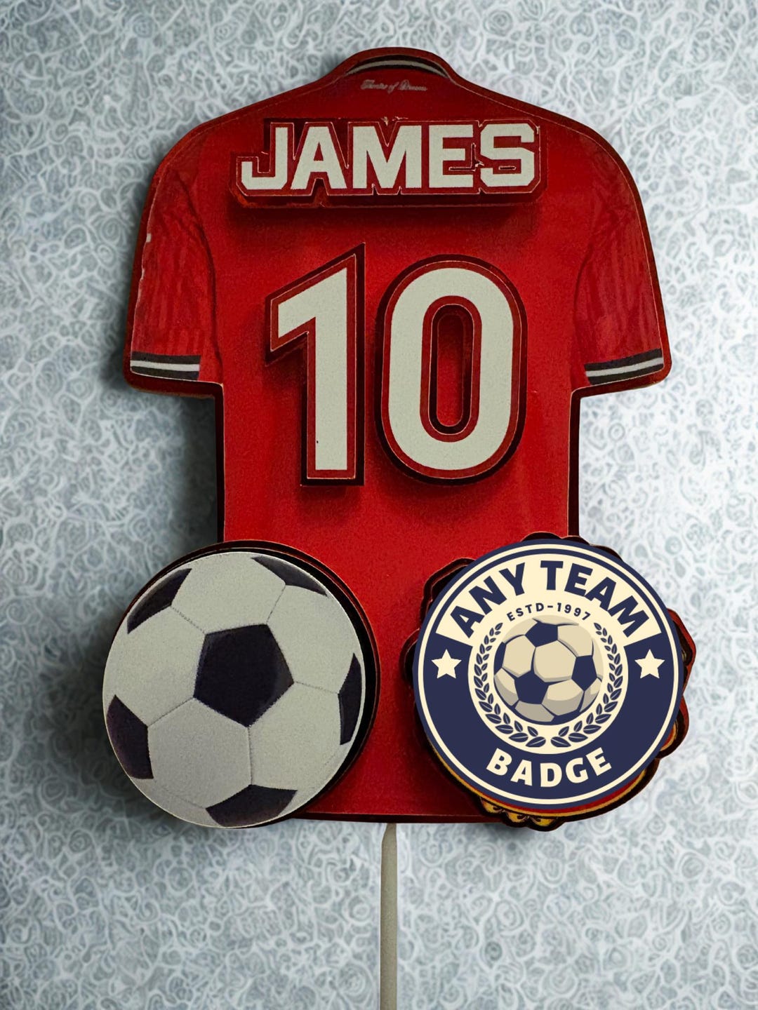 Personalised Football Shirt Cake Topper Custom Name and Number - Etsy