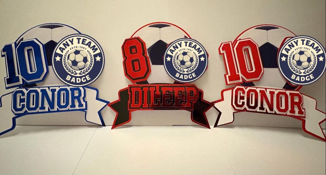 Personalised Football Themed Birthday Cake Topper - Etsy