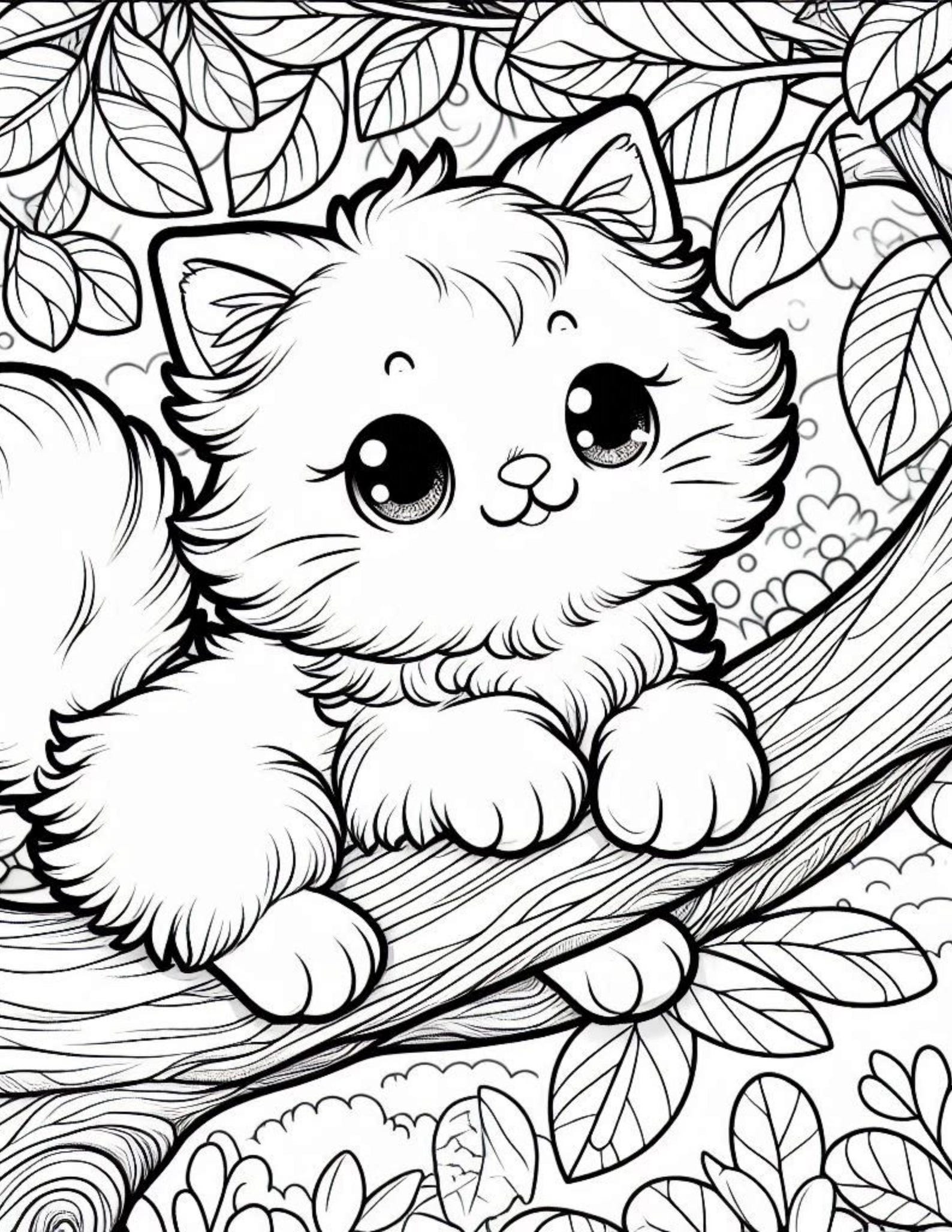 100 Cute Dogs and Cats Printable Coloring Pages Bundle - Etsy