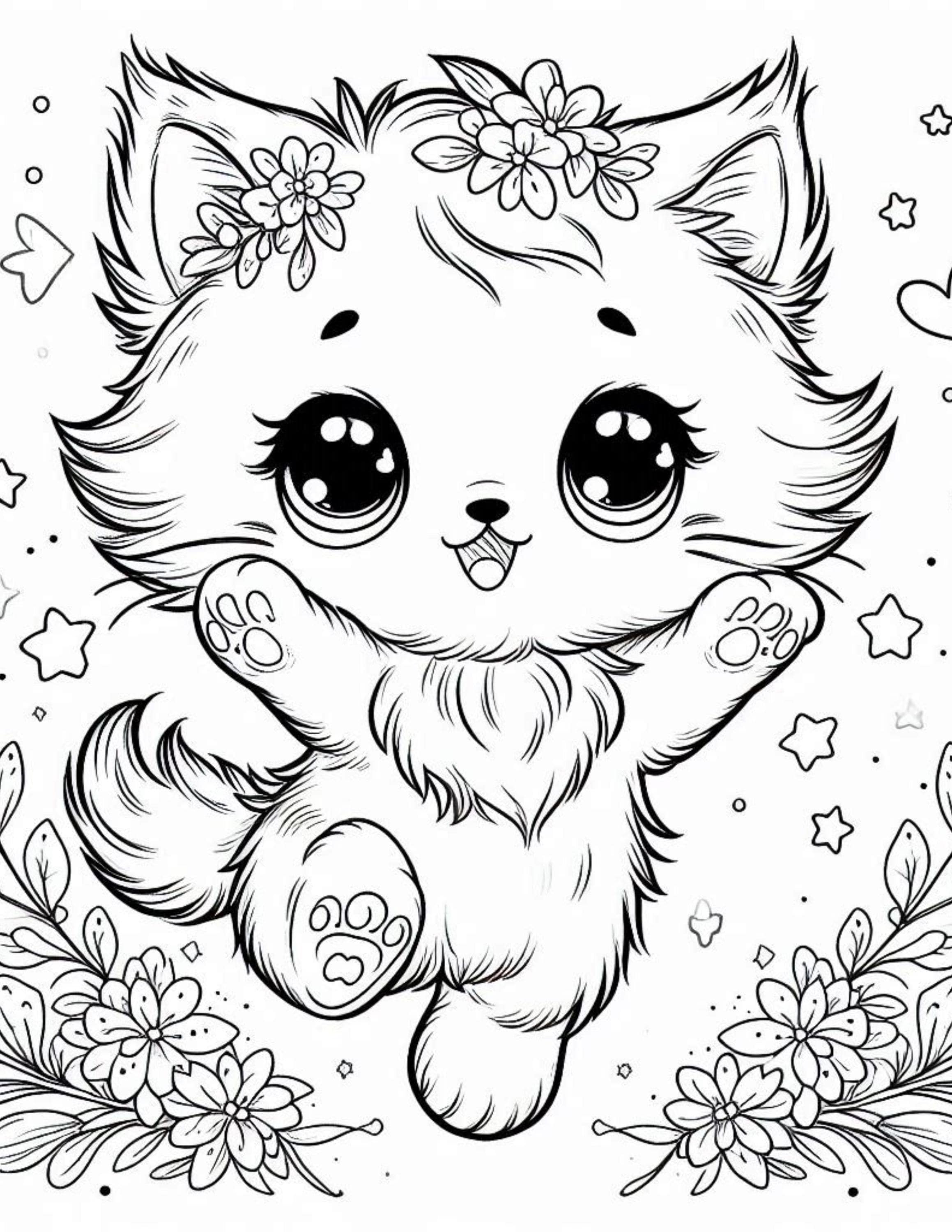 100 Cute Dogs and Cats Printable Coloring Pages Bundle - Etsy