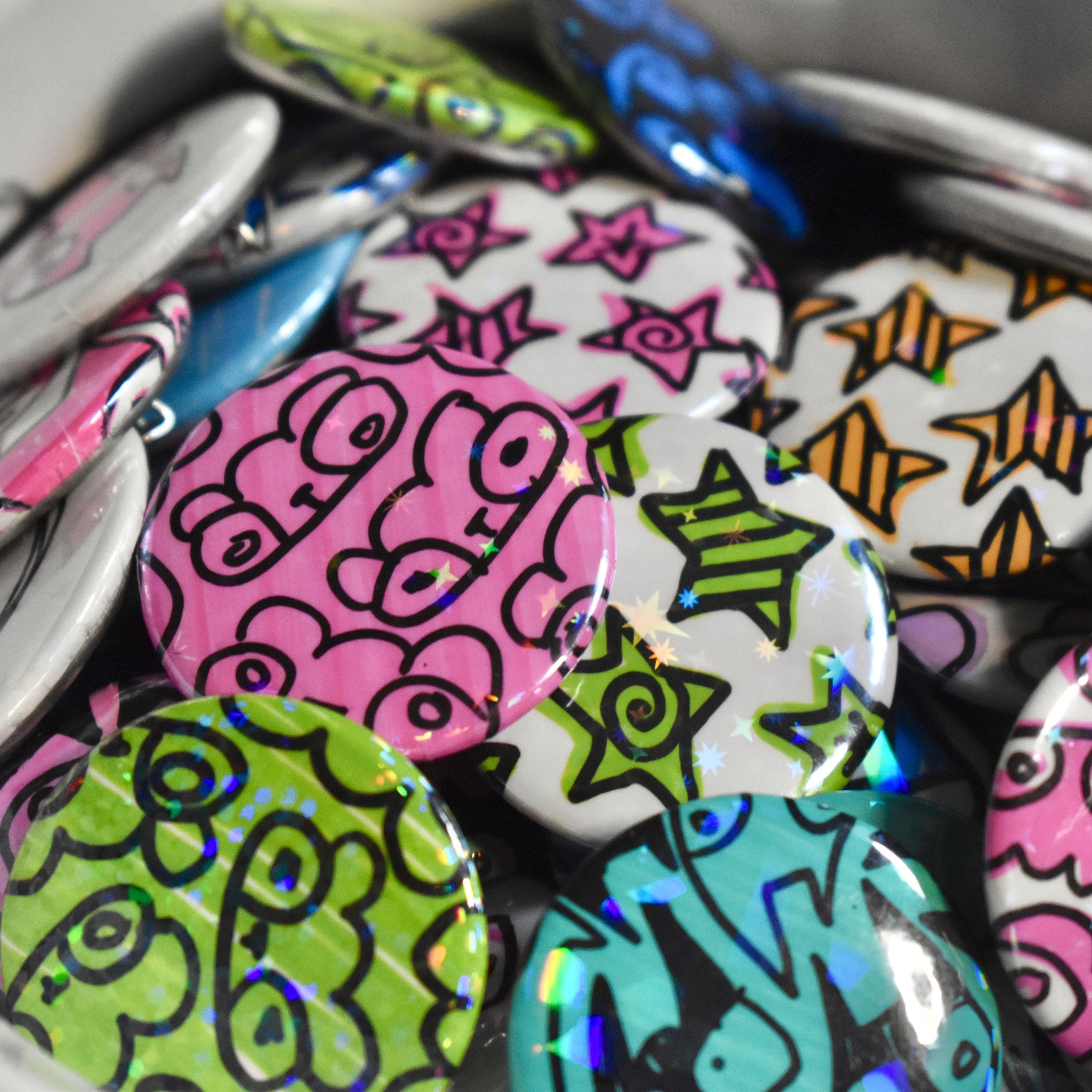 Mystery Pin Packs: Character Pins and Patterns With a Holographic ...