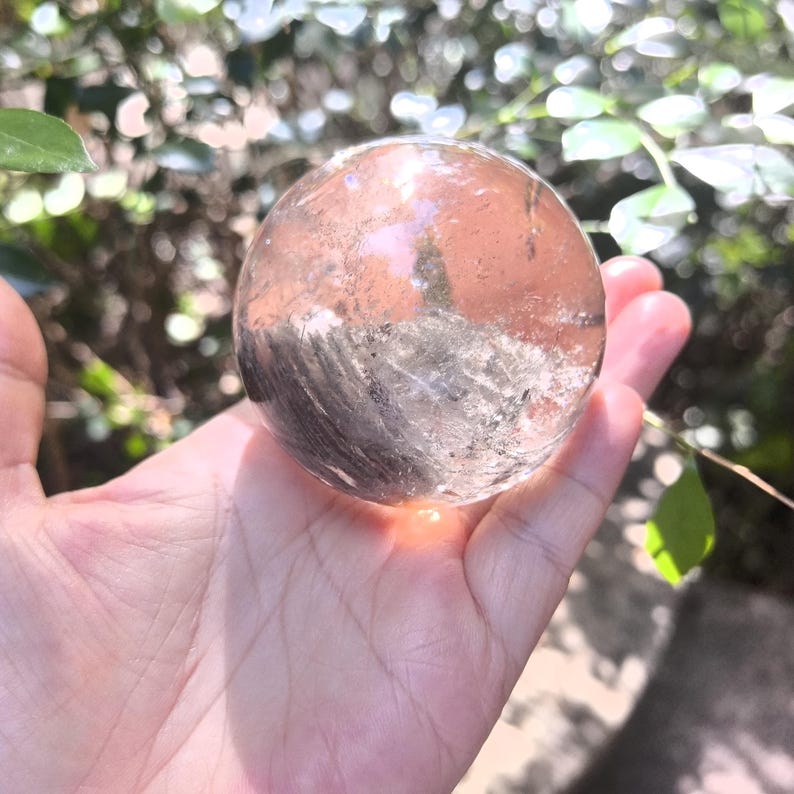 Green Phantom Quartz Crystal Sphere, One of a Kind Healing Crystal Ball ...