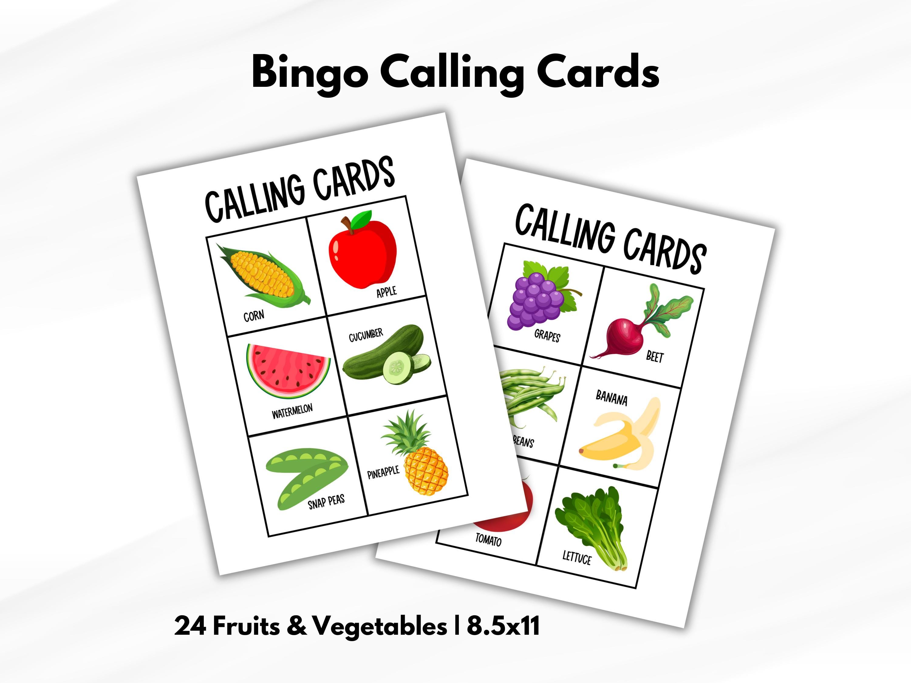 Fruits & Vegetables Bingo Game, 40 Printable Cards, Downloadable - Etsy